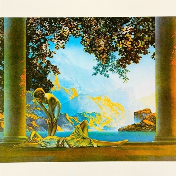 Art | Daybreak Original Vintage Print Poster Maxfield Parrish Art Deco ...